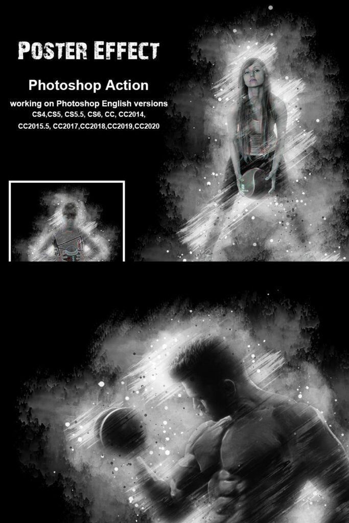 Poster Effect Photoshop Action – MasterBundles