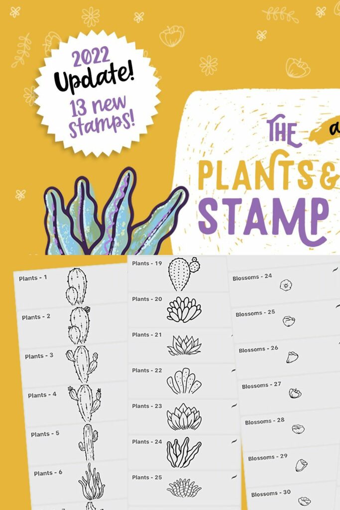 Procreate Plants & Pots Stamp Set – MasterBundles