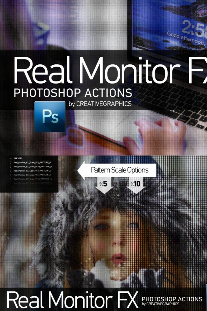 Real Monitor FX Photoshop Action – MasterBundles