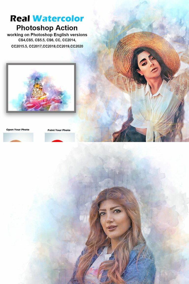Real Watercolor Photoshop Action – MasterBundles