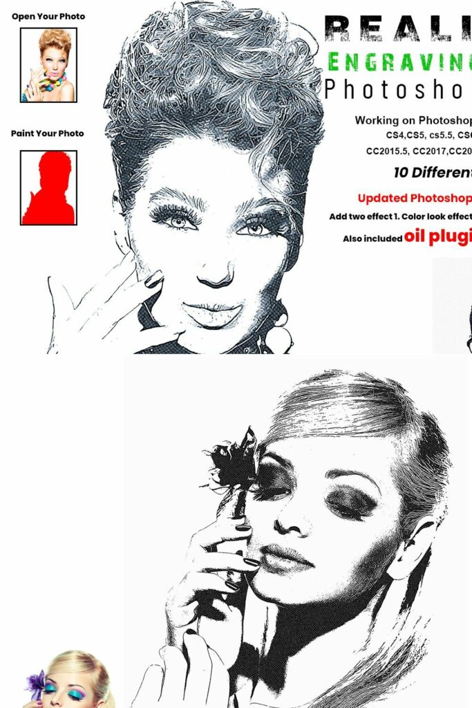 Realistic Engraving Effect PS Action – MasterBundles