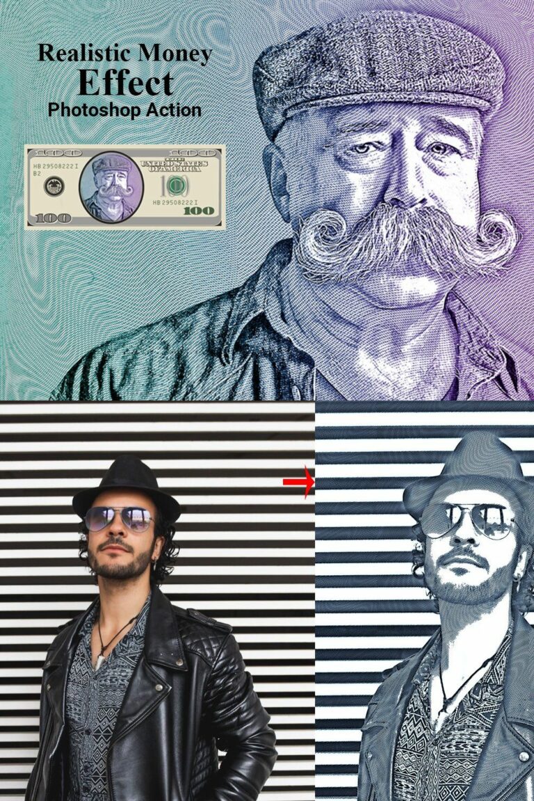 Realistic Money Effect Photoshop Act – MasterBundles