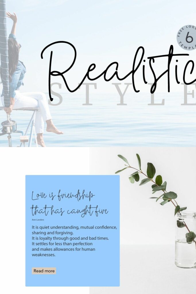 Realistic Style Font + 6 Logos – MasterBundles