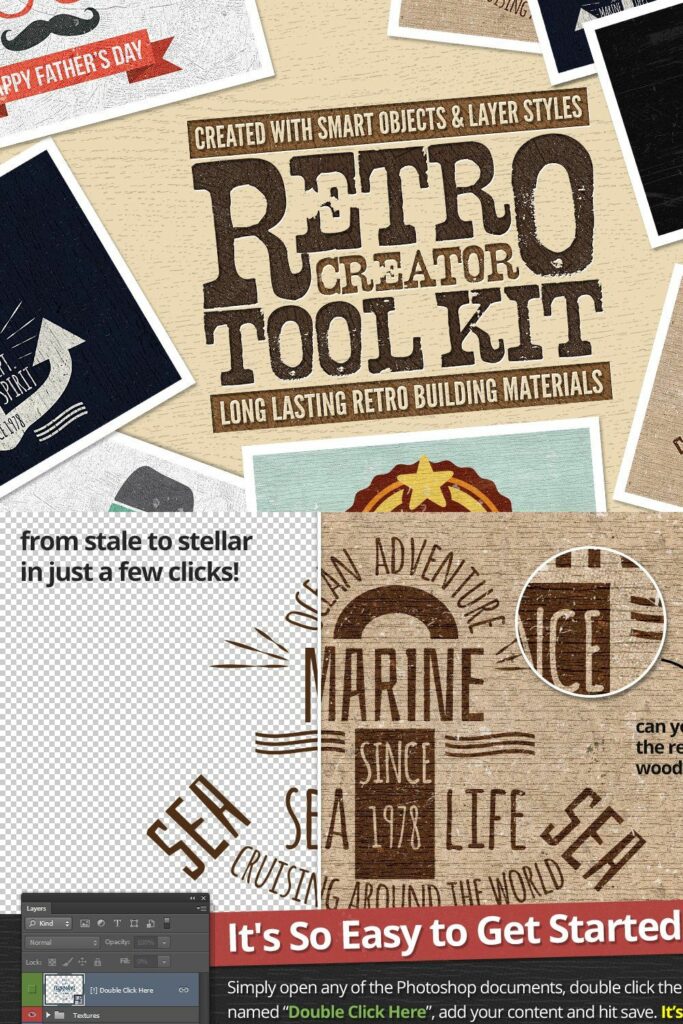 Retro Creator Tool Kit Wood Edition – MasterBundles