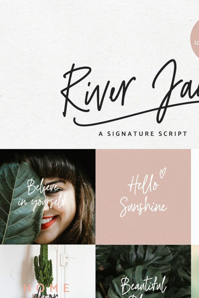 River Jade signature font & logos – MasterBundles