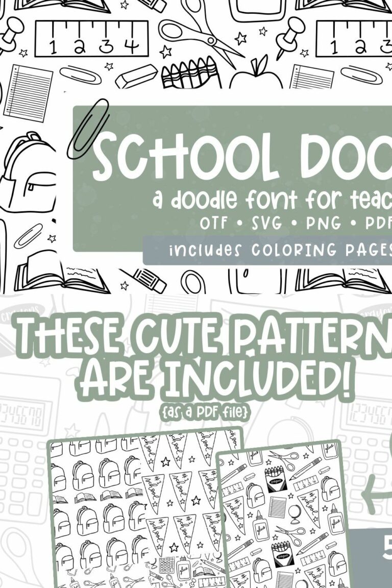 School Doodles Font | Hand Drawn – MasterBundles