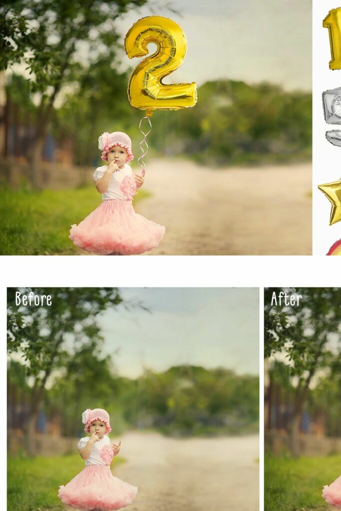 Shaped Number Balloons Overlays – MasterBundles