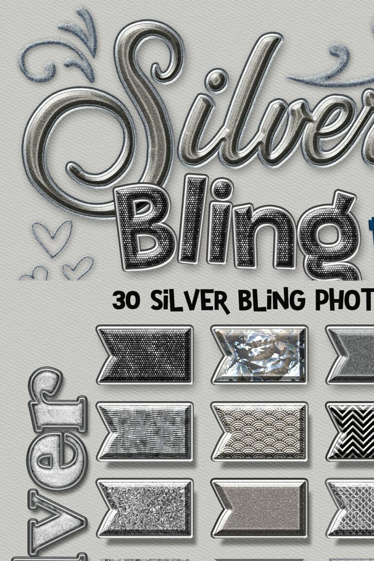 Silver Bling Photoshop Layer Styles – MasterBundles