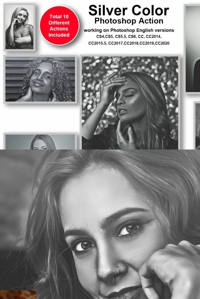 Silver Color Photoshop Action – MasterBundles