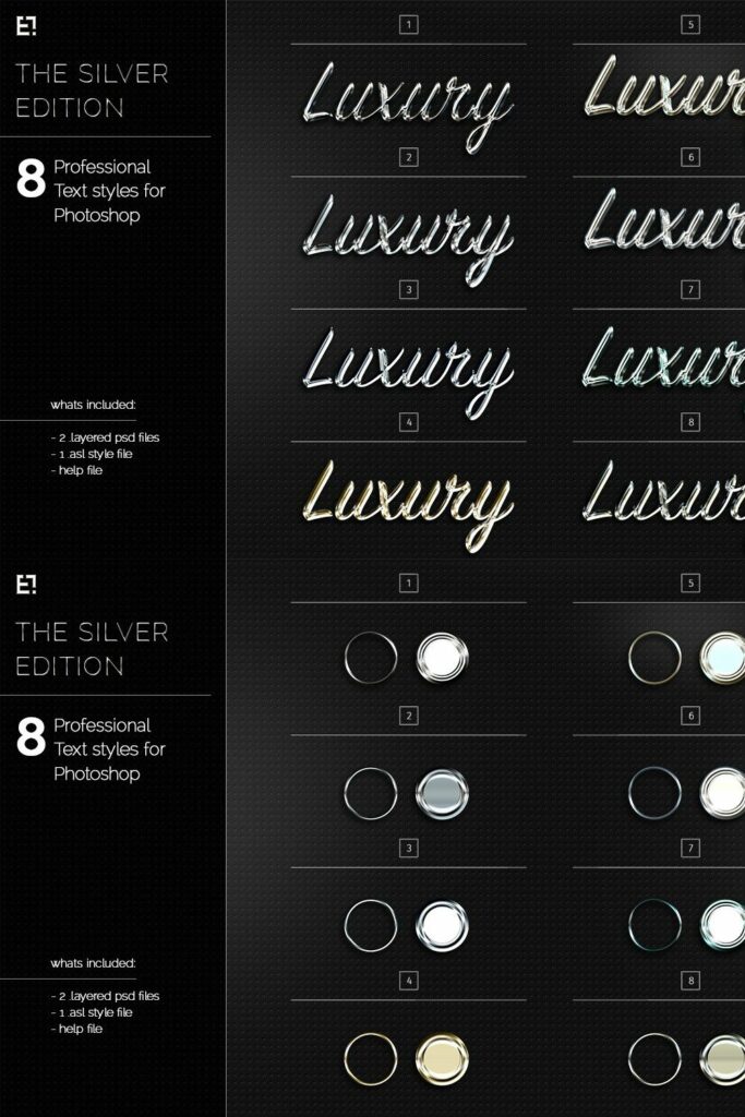 Silver Photoshop Layer Styles – MasterBundles