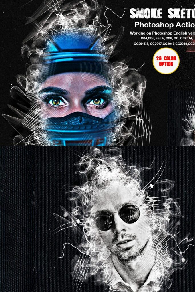 Smoke Sketch Photoshop Action – MasterBundles