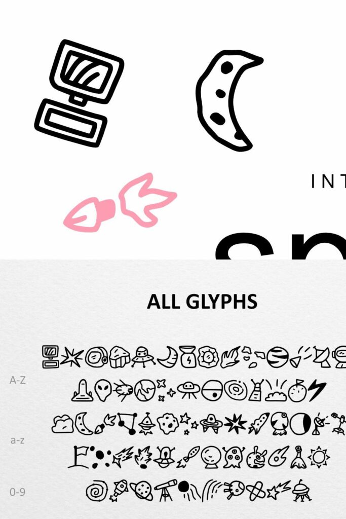 Space Doodle Dingbat – MasterBundles