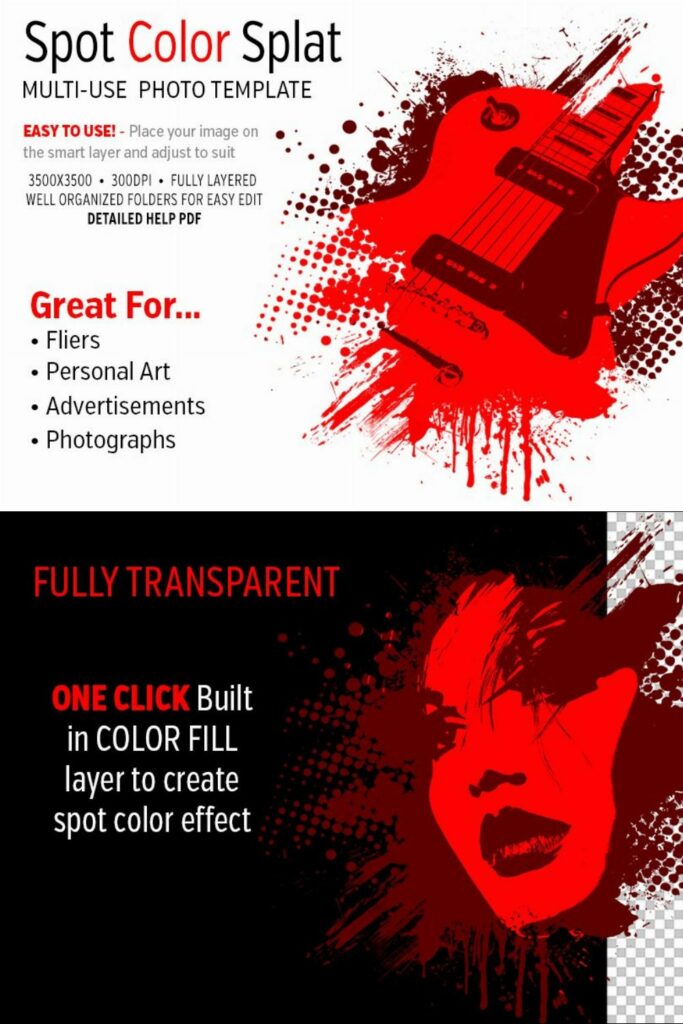 Spot Color Splat Photo Template – MasterBundles