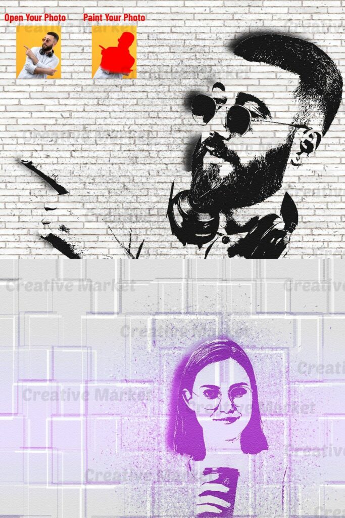 Stencil Art Photoshop Action – MasterBundles