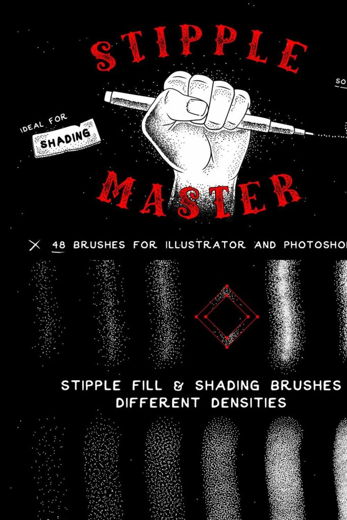 Stipple Master AI & PS Brushes – MasterBundles