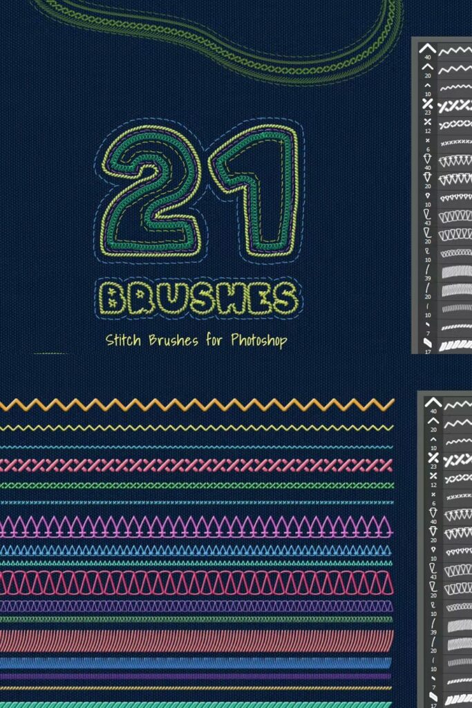 Stitch Photoshop Brushes – MasterBundles