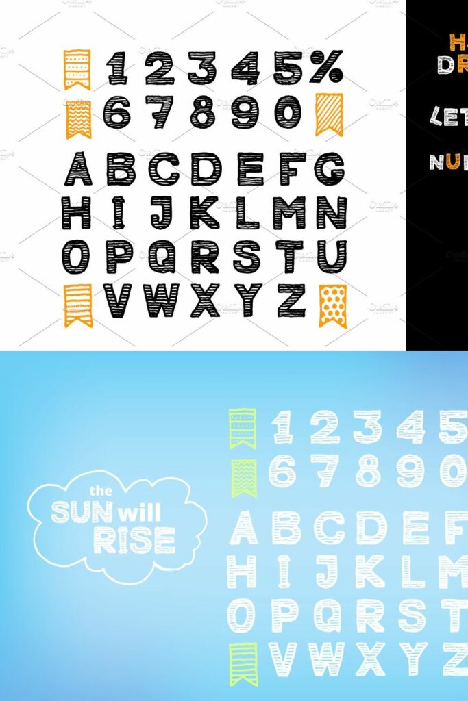 Striped alphabet & numbers – MasterBundles