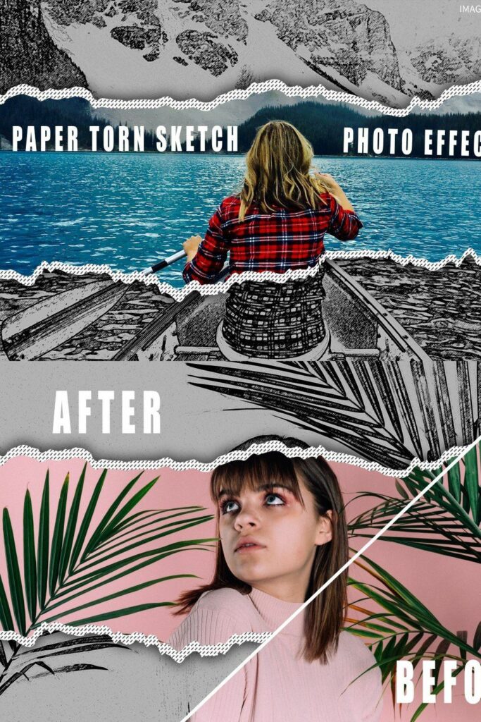 Torn Paper Sketch Photo Effect – MasterBundles