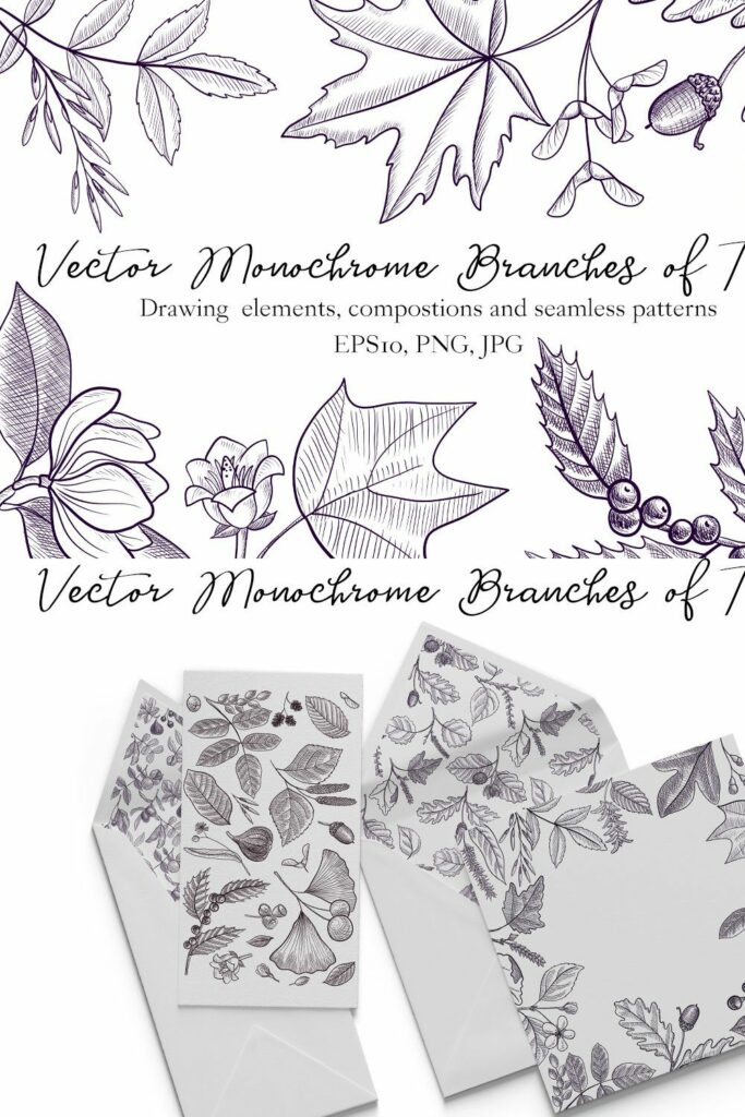 Vector Monochrome Branches of Trees – MasterBundles