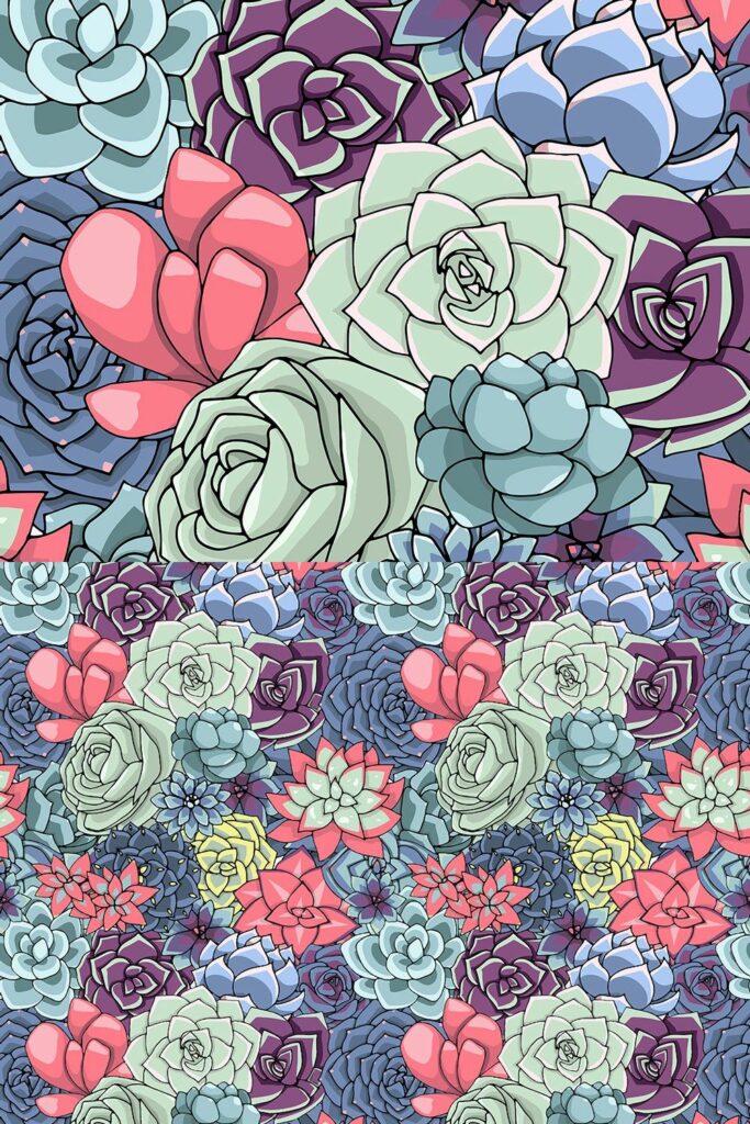 Vector succulents seamless pattern – MasterBundles