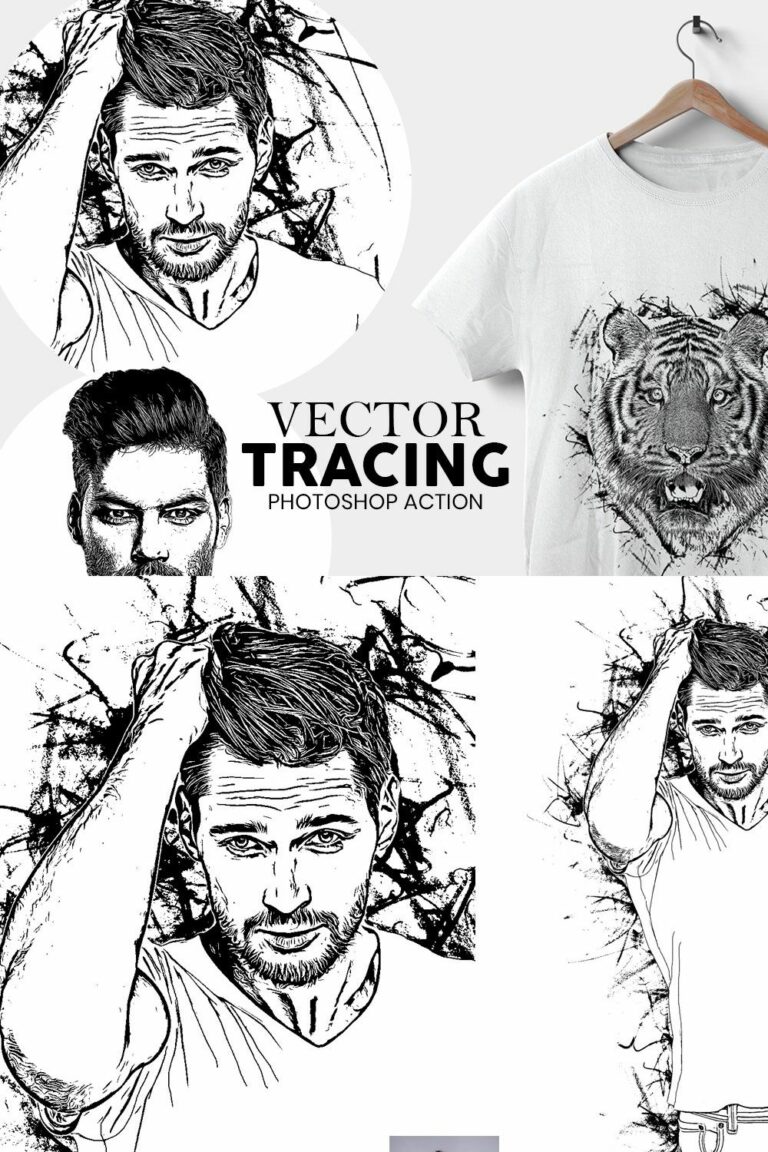 Vector Tracing Photoshop Action – MasterBundles