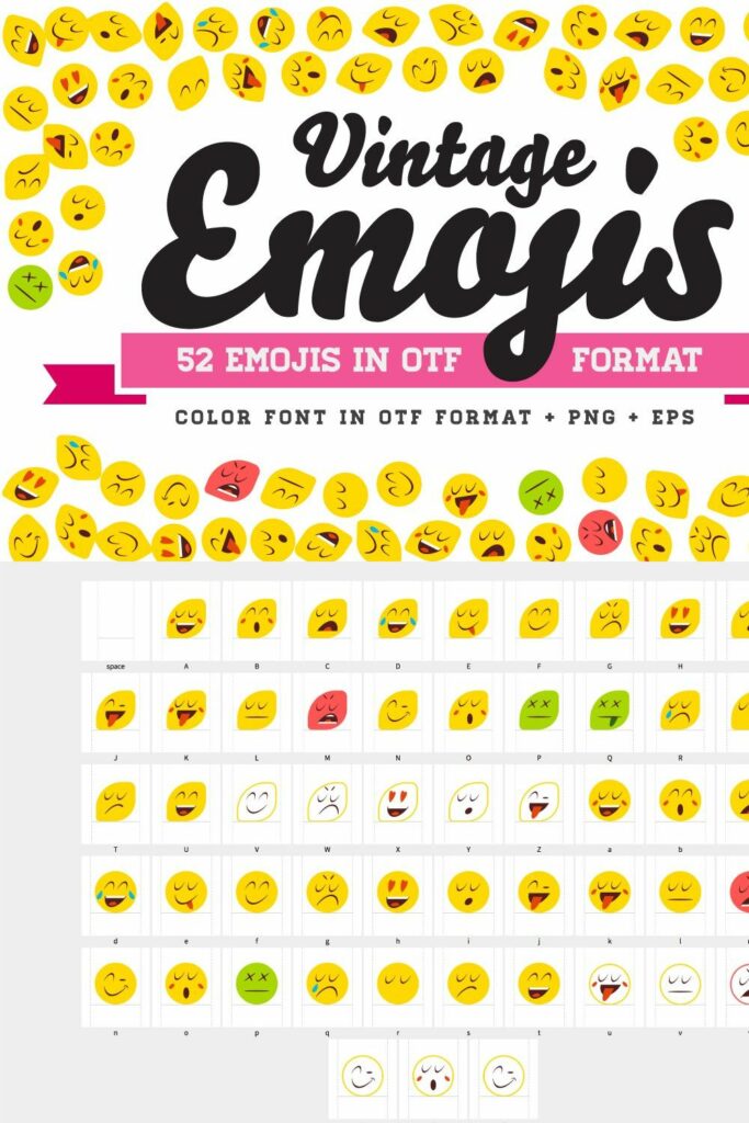 Vintage Emojis OTF Color Font – MasterBundles