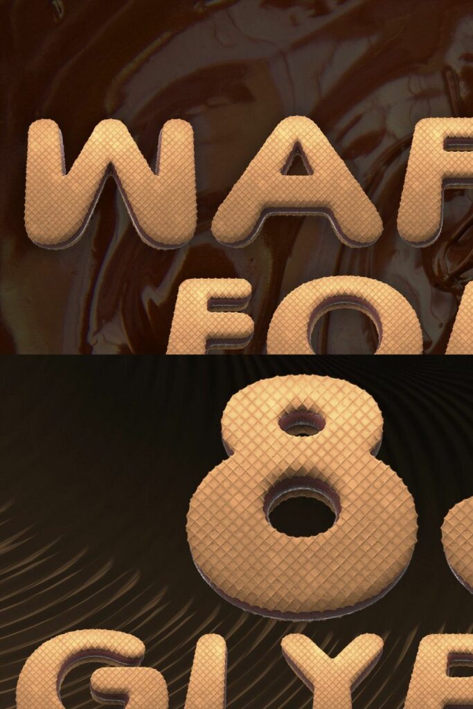 Waffle Font & PNG Lettering Set – MasterBundles