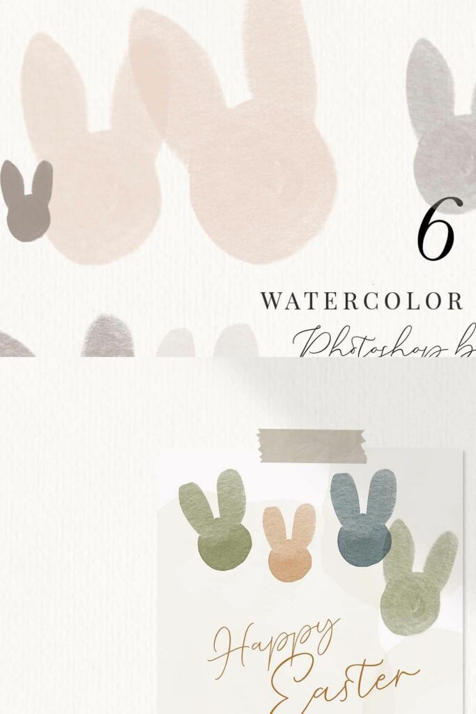 Watercolor Bunny Brushes – MasterBundles