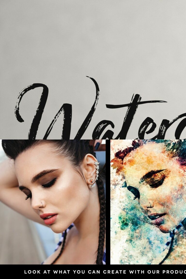 Watercolor Portrait Photo Template – MasterBundles