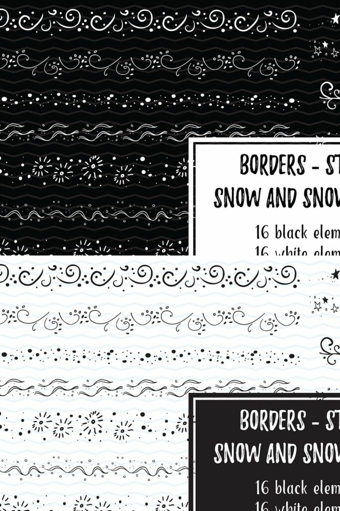 Winter Doodle Borders – MasterBundles