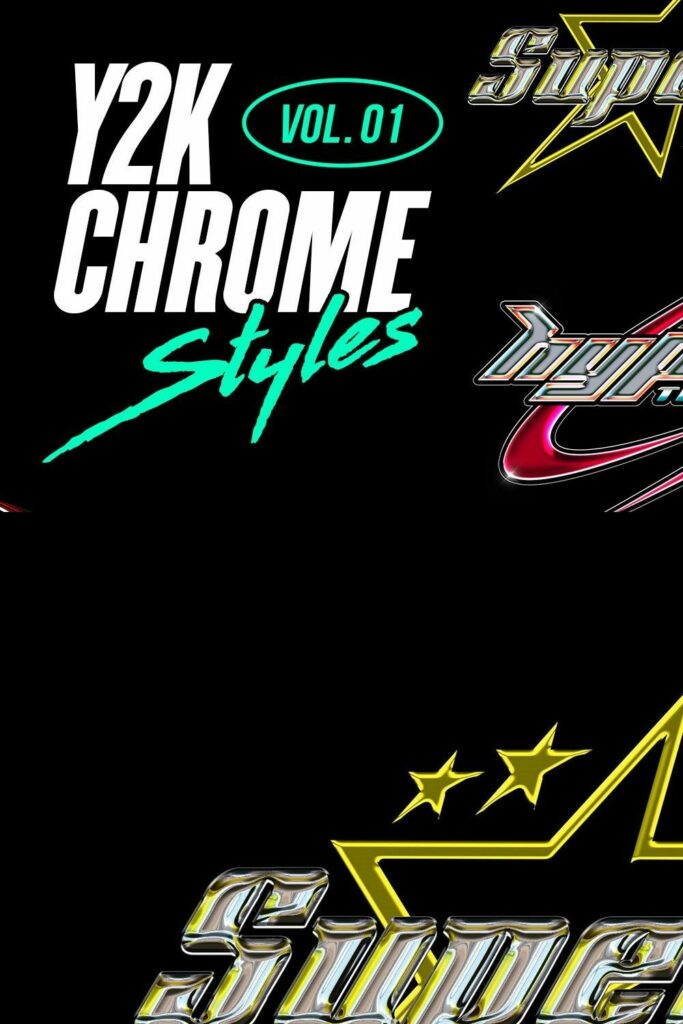 Y2K Chrome Text Effects – MasterBundles
