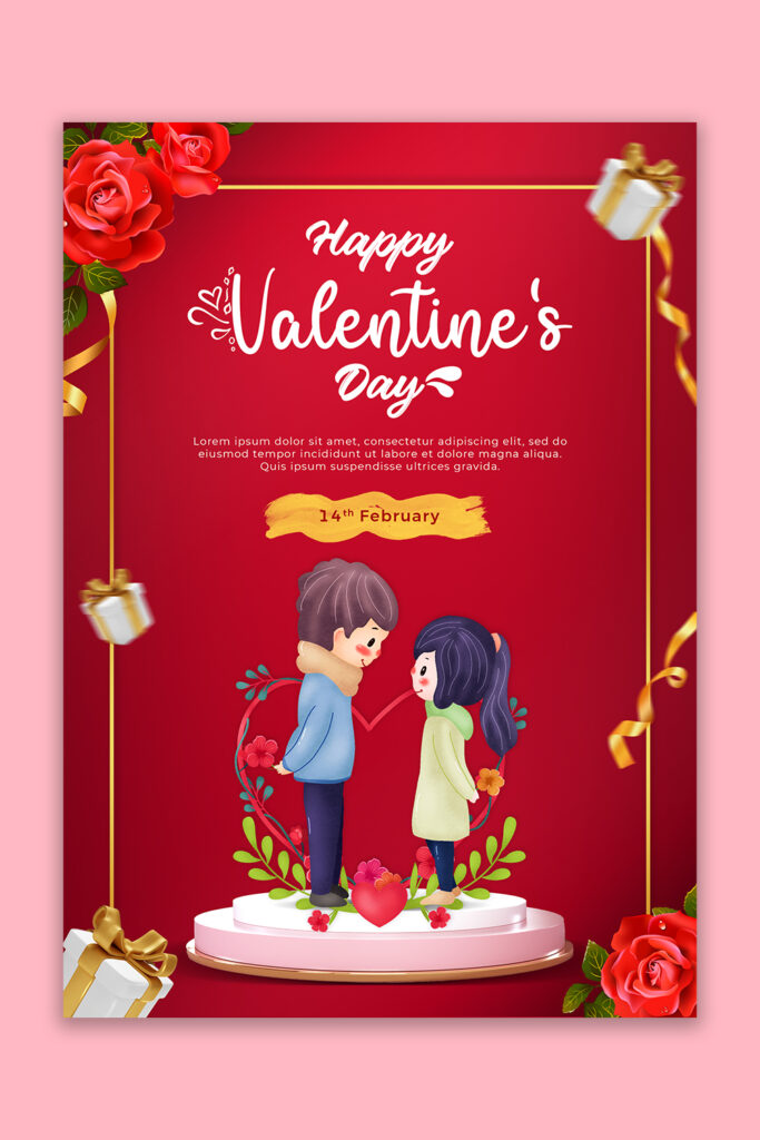Valentine's Day Poster Design | Valentine's Day Vertical Template ...