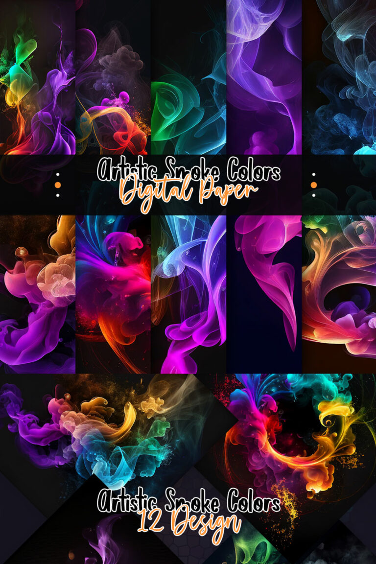 Artistic Smoke Colors Digital Paper - MasterBundles