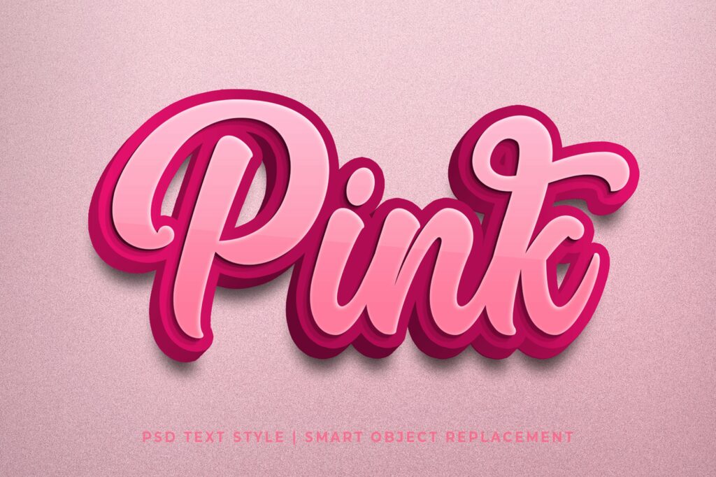 Pink Text Style Effect Mockup – MasterBundles