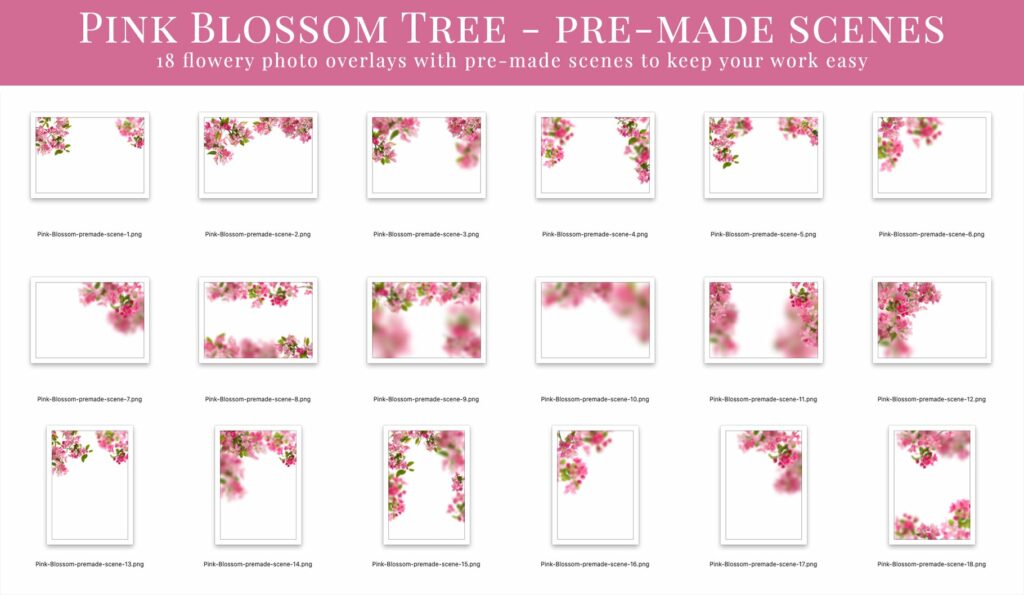 Pink Blossom Tree photo overlays – MasterBundles