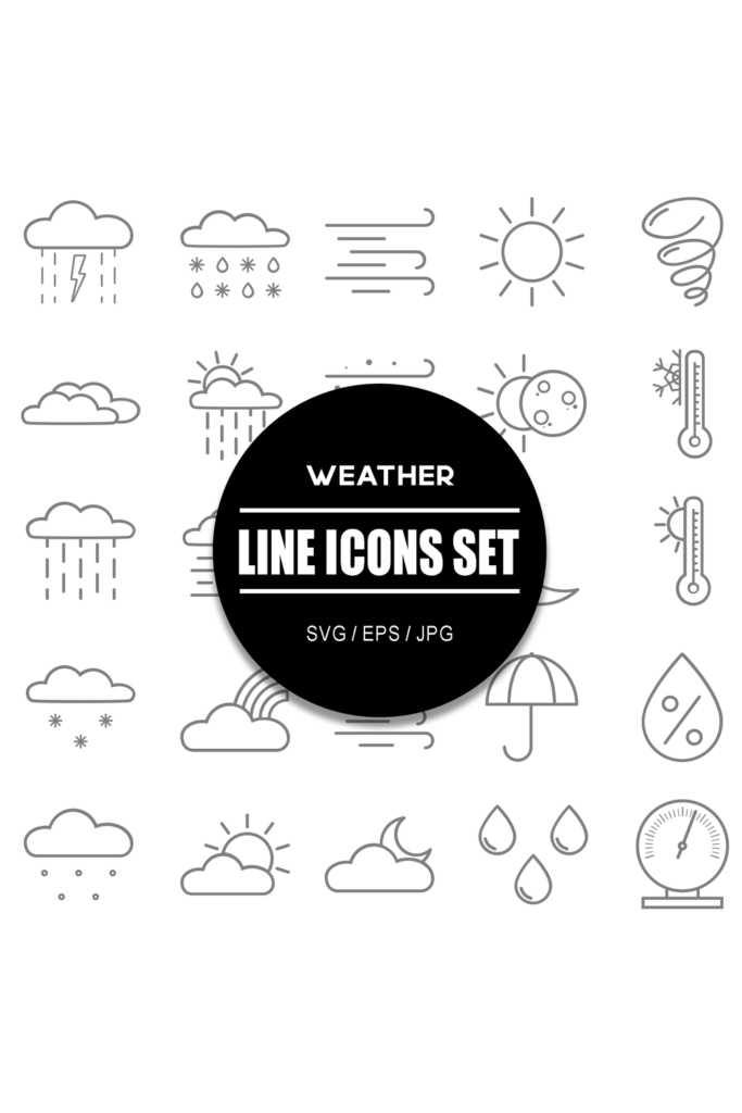 Weather Line icon Set - MasterBundles