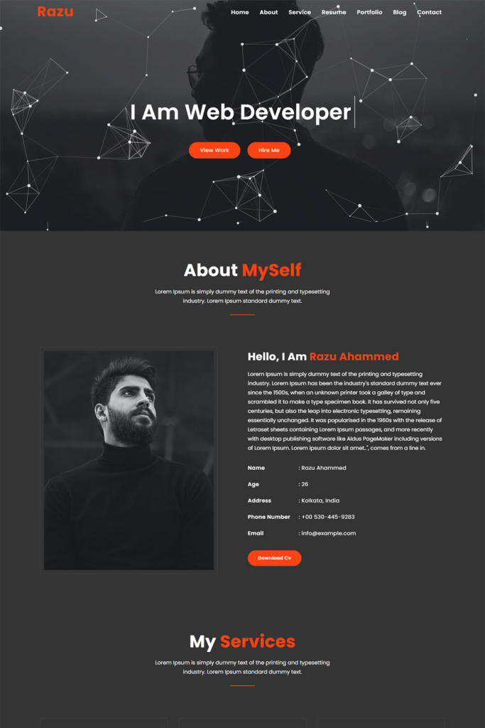 Minimal Portfolio Website HTML Template - MasterBundles