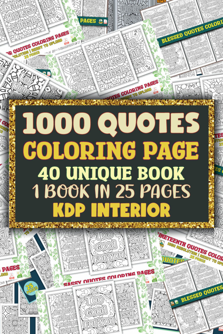 1000 Quotes Coloring Pages Bundle - MasterBundles