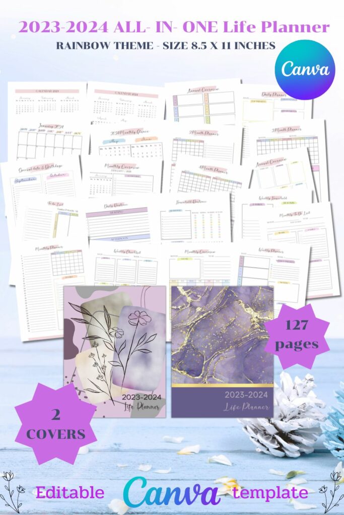 2023-2024 All-in-one Life Planner - Canva Template - MasterBundles