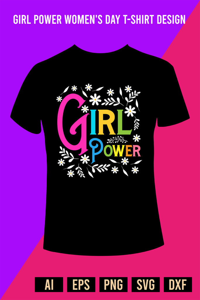 Girl Power Women\'s Day T-Shirt Design - MasterBundles