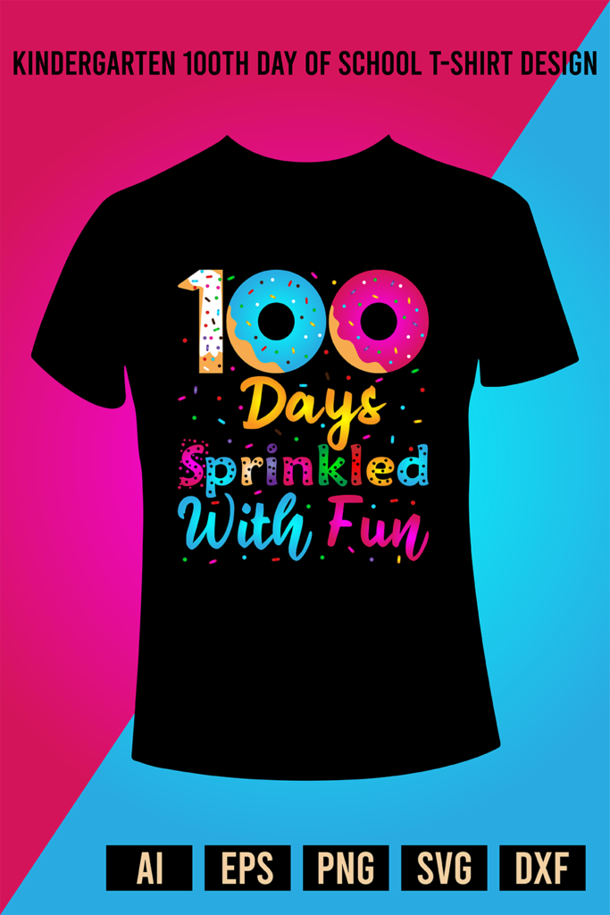 Kindergarten 100th Day Of School T-Shirt Design - MasterBundles