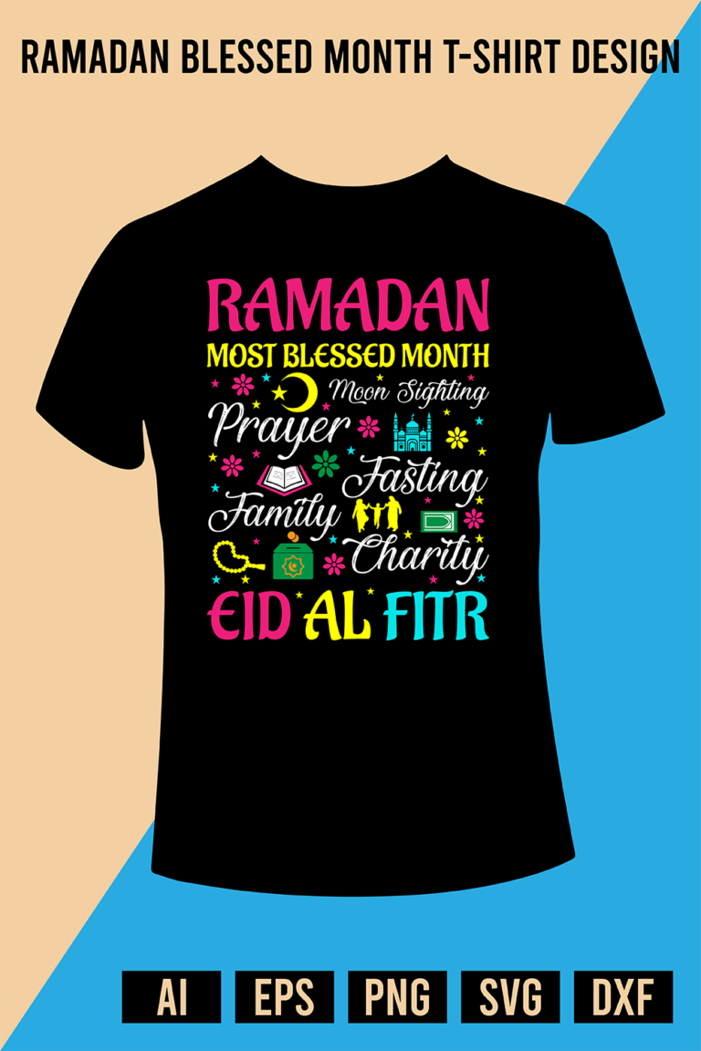 Ramadan Blessed Month T-Shirt Design - MasterBundles