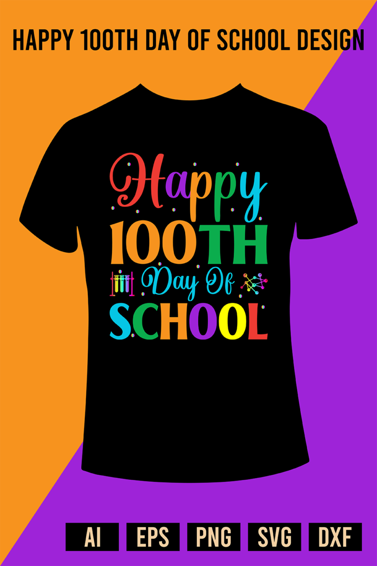 Happy 100th Day Of School T-Shirt Design - MasterBundles