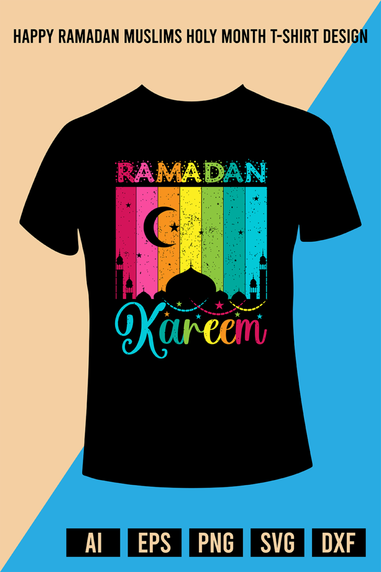 Happy Ramadan Muslims Holy Month T-Shirt Design - MasterBundles