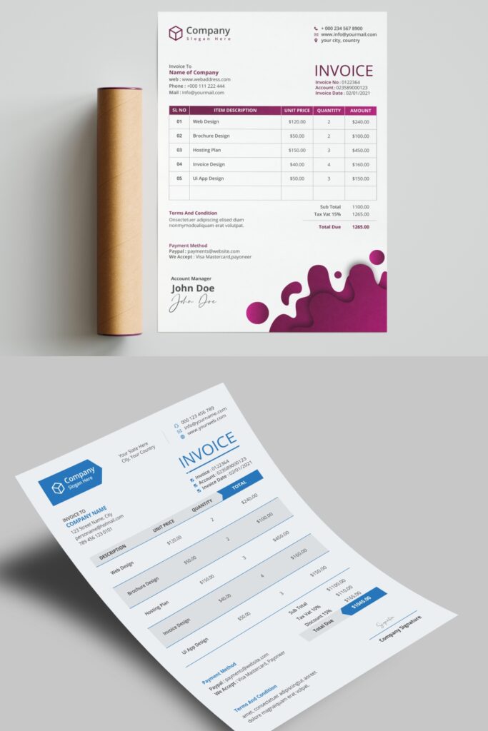 Invoice Design Template Bundle - MasterBundles