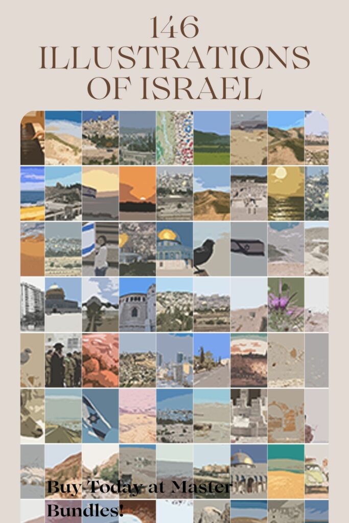 146 Illustrations and Collage Prints of Israel - MasterBundles
