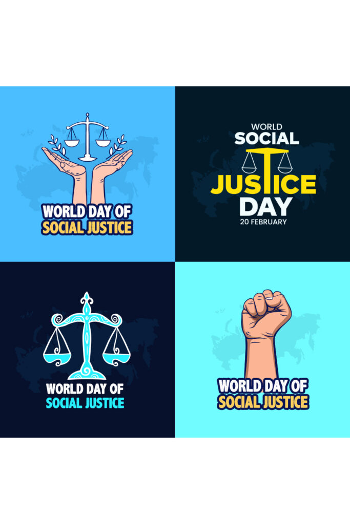 world day of social justice Vector Illustration Graphic Template Set ...