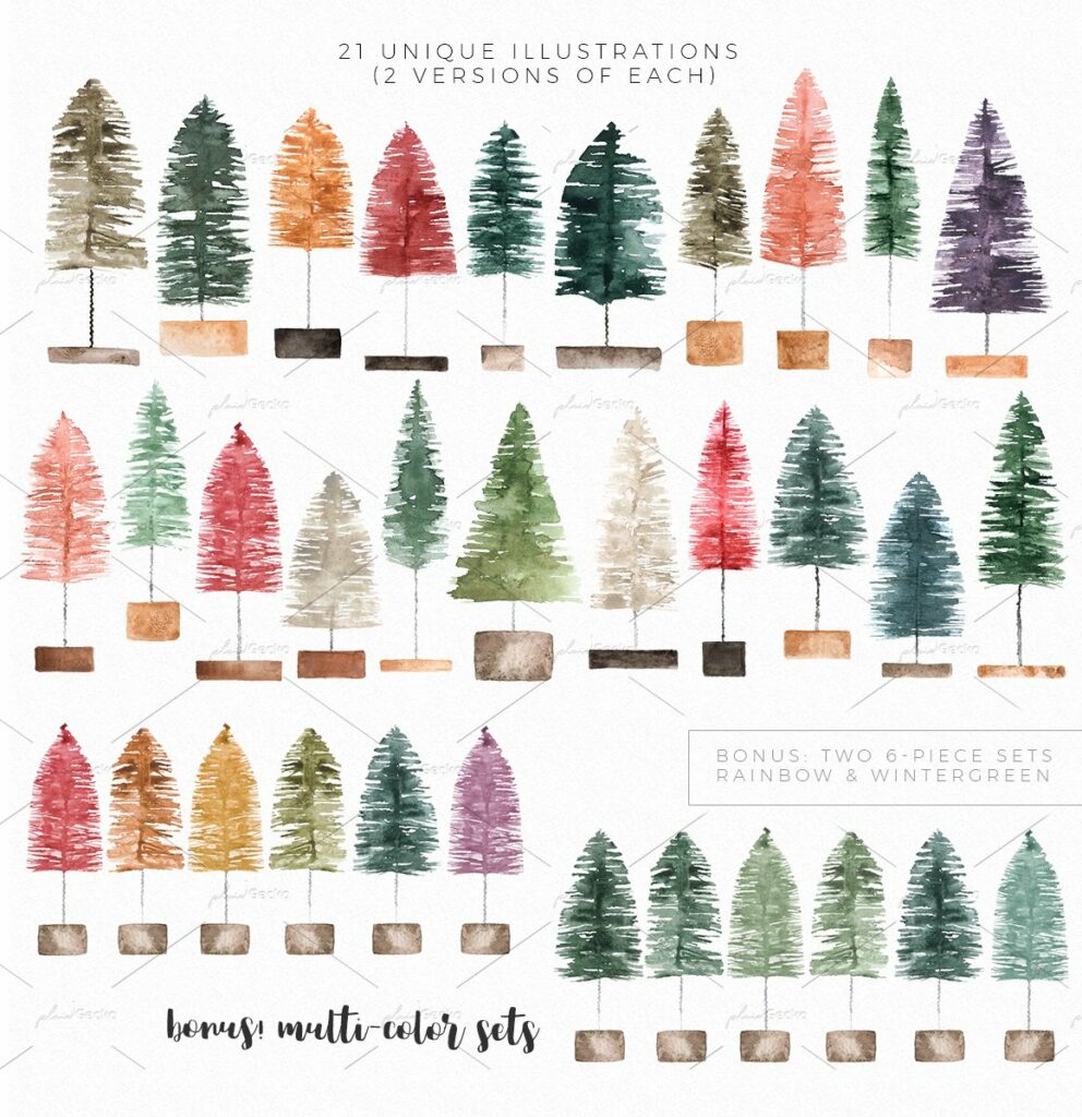 Watercolor bottlebrush trees – MasterBundles Watercolor bottlebrush trees – MasterBundles