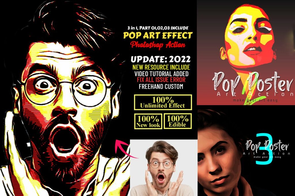 Pop Art Effect Photoshop Action – MasterBundles