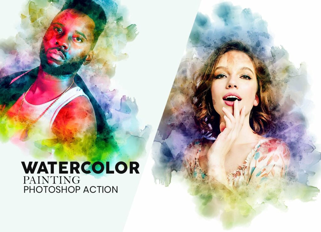 Watercolor Painting Photoshop Action – MasterBundles